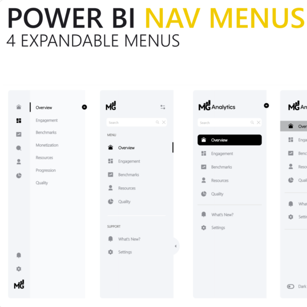 Sleek Nav Menu Power BI Template